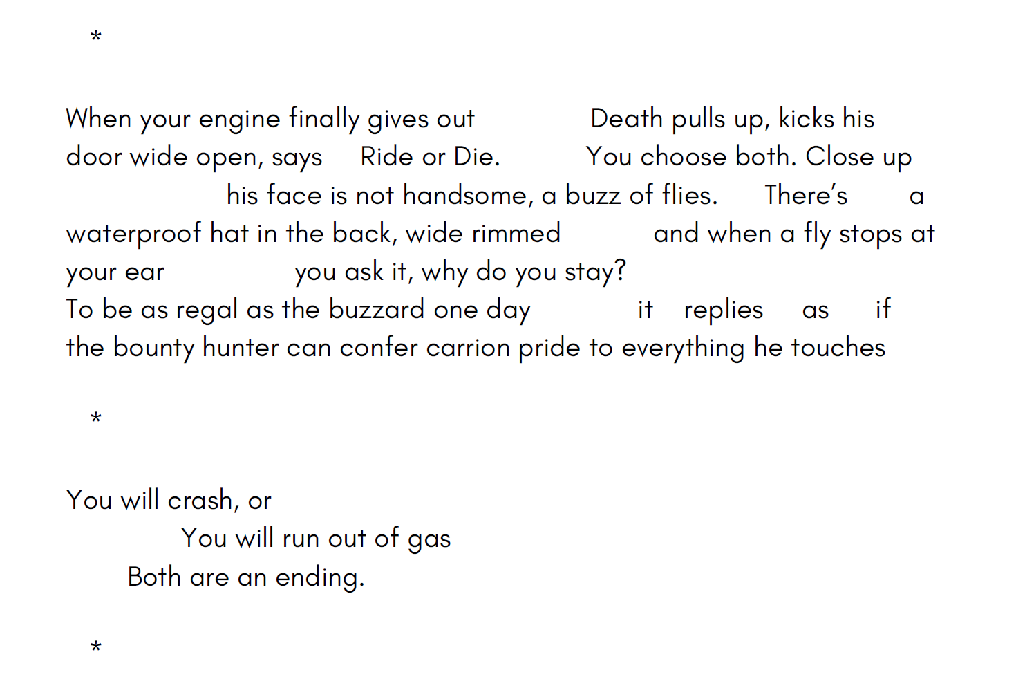 Prudence Bussey-Chamberlain: extract from ‘Grief is a Thing in Pleather ...